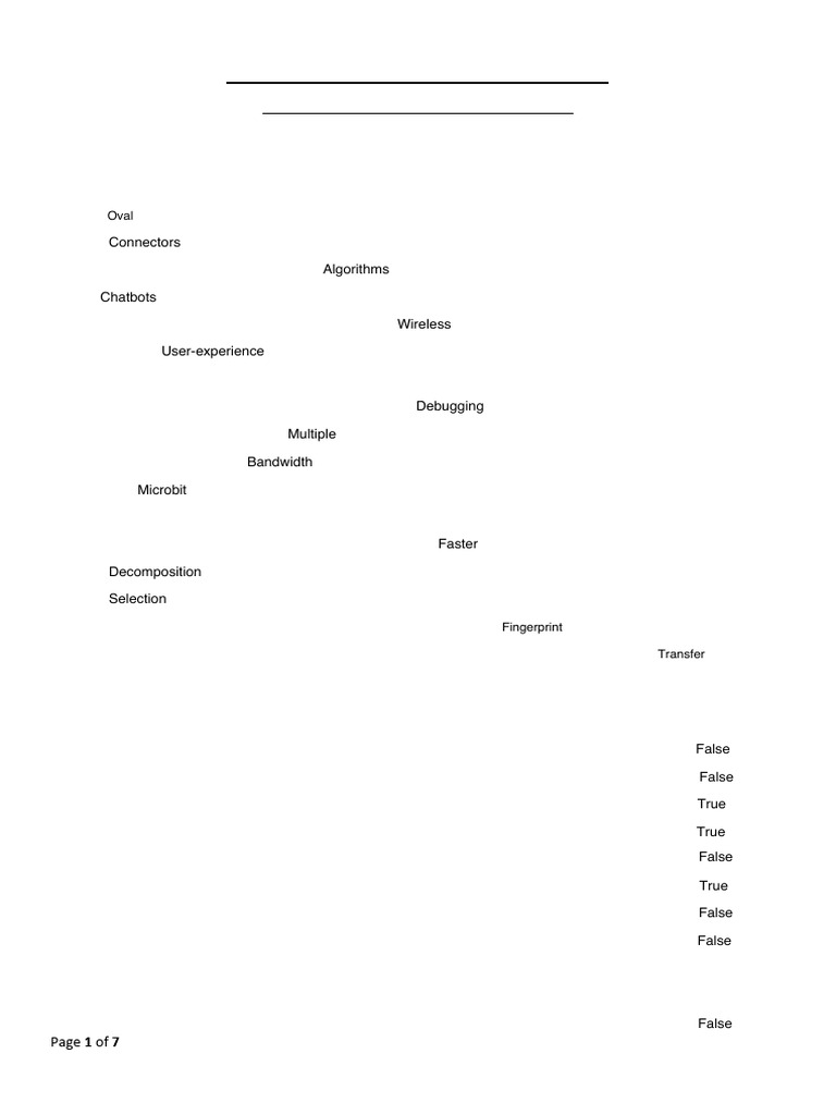 Revision worksheet-G6-Term1-ICT' | PDF | Biometrics | Algorithms