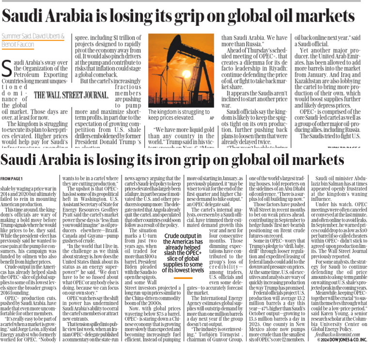 Mint - Saudi Arabia Is Losing Its Grip On Global Oil Markets | PDF | Gulf Cooperation Council ...
