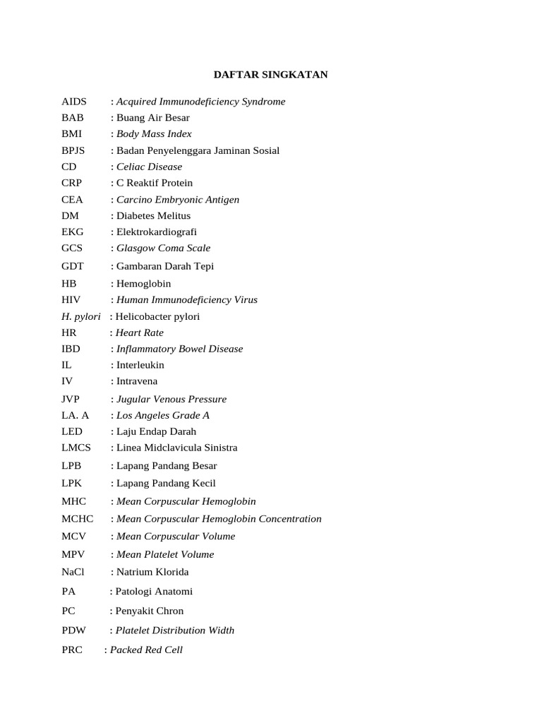 DAFTAR SINGKATAN | PDF