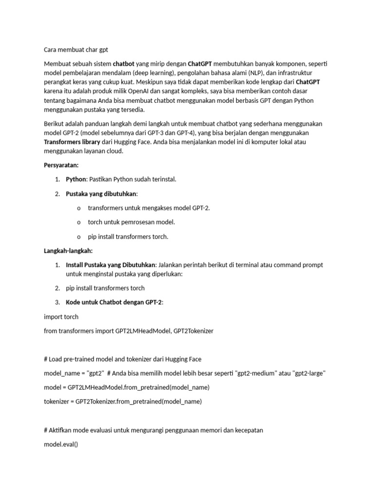 Cara Membuat Char GPT | PDF