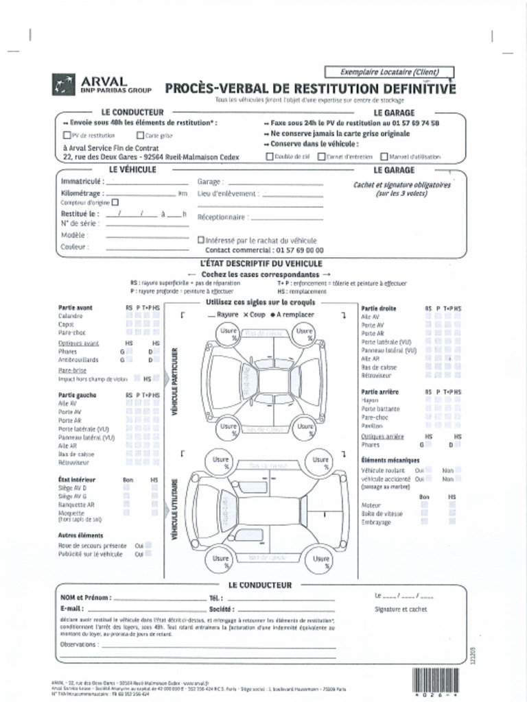Proces Verbal De Restitution