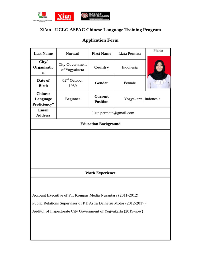 Xi’an UCLG ASPAC Training Application | PDF