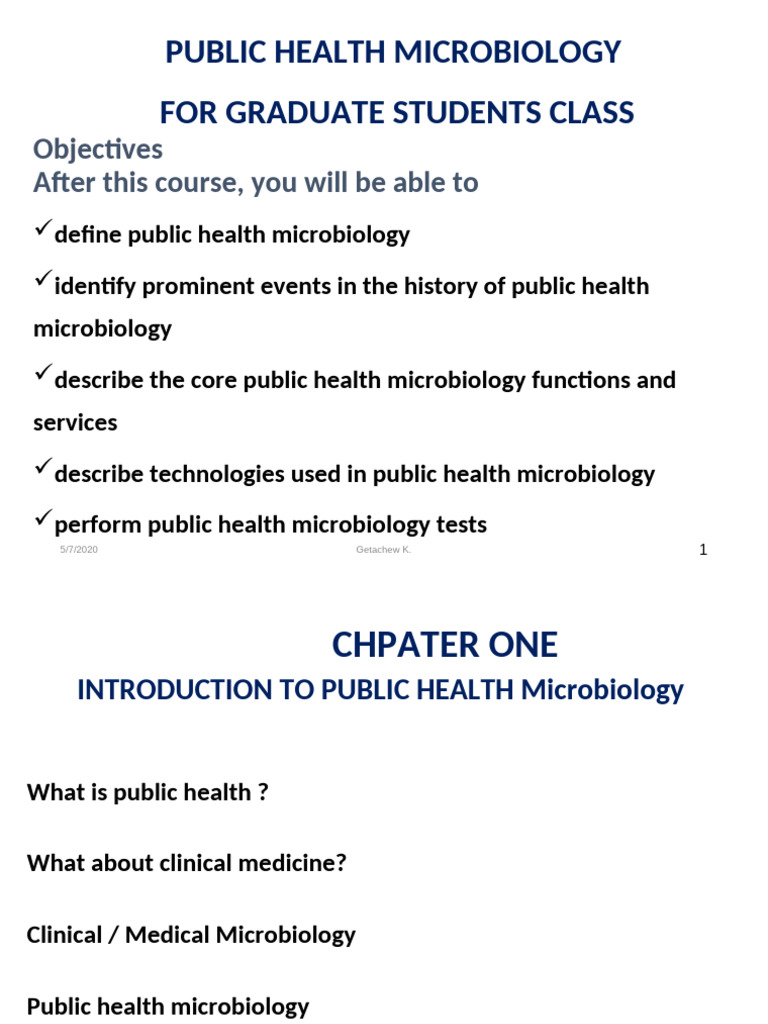 Public Health Microbiology Overview | PDF | Microbiology | Medical ...