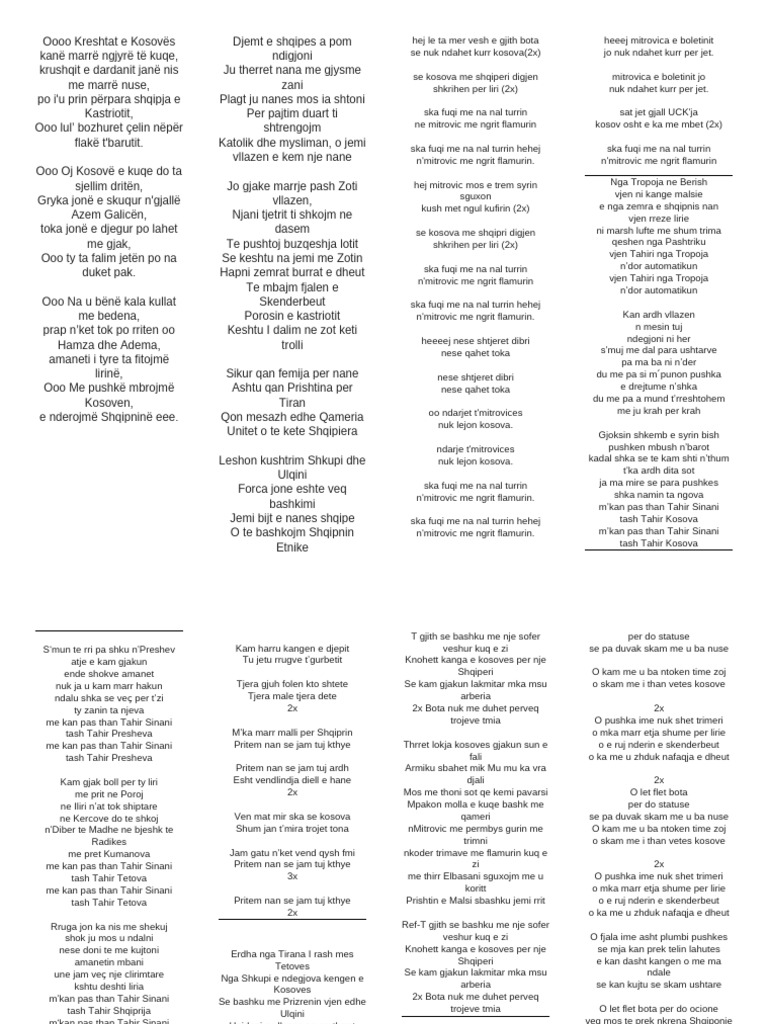 Tekste Kenge Popullore | PDF