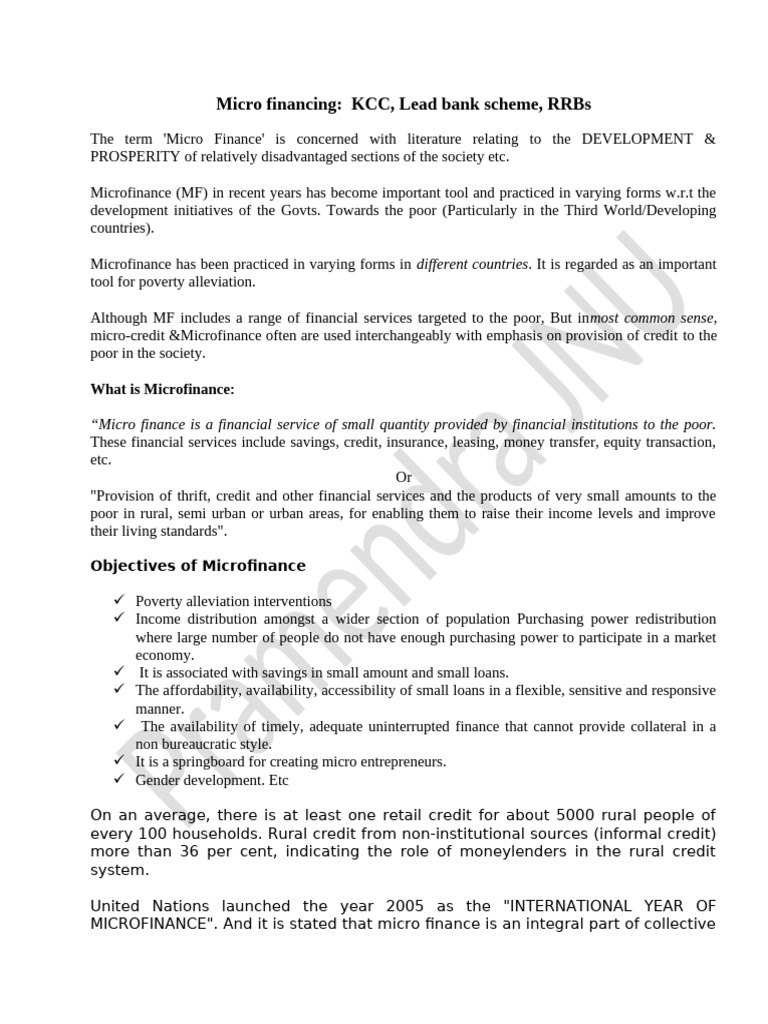 Microfinancing | PDF | Microfinance | Banks