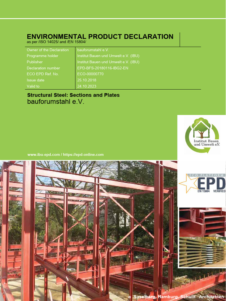 EPD - Structural Steel Sections and Plates | PDF