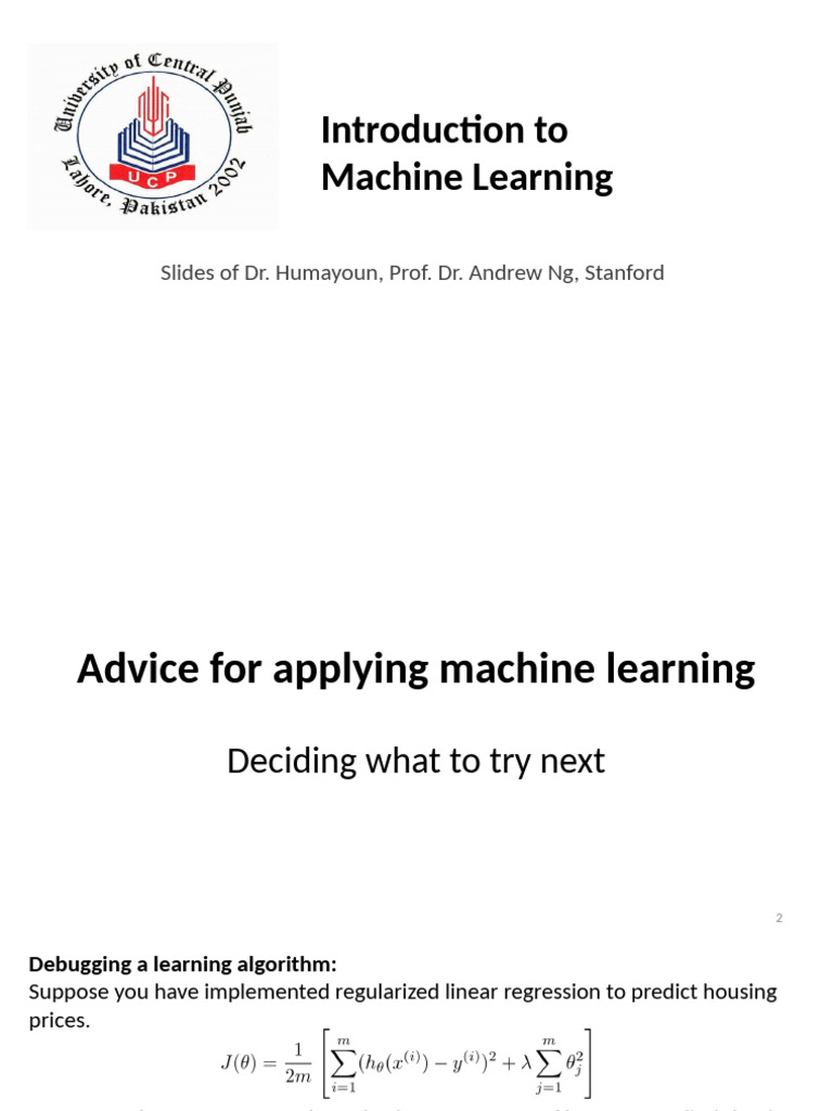 10 Advice for Applying Machine Learning | PDF | Cross Validation ...