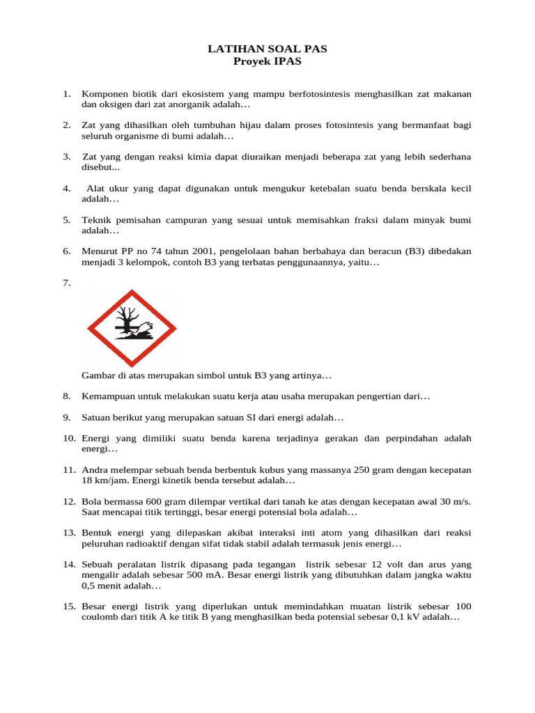 Latihan PSAS Siswa 1 | PDF