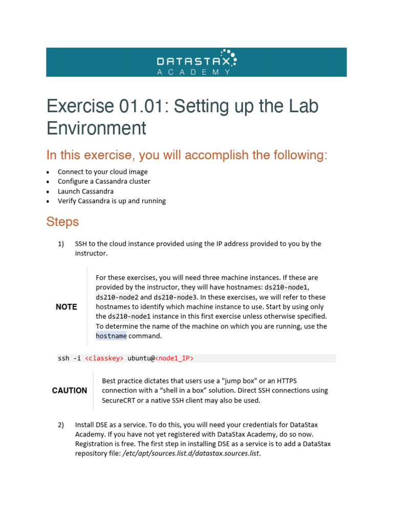 DS210 Exercise 01.01 - Setting Up the Lab Environment | PDF | Ip ...