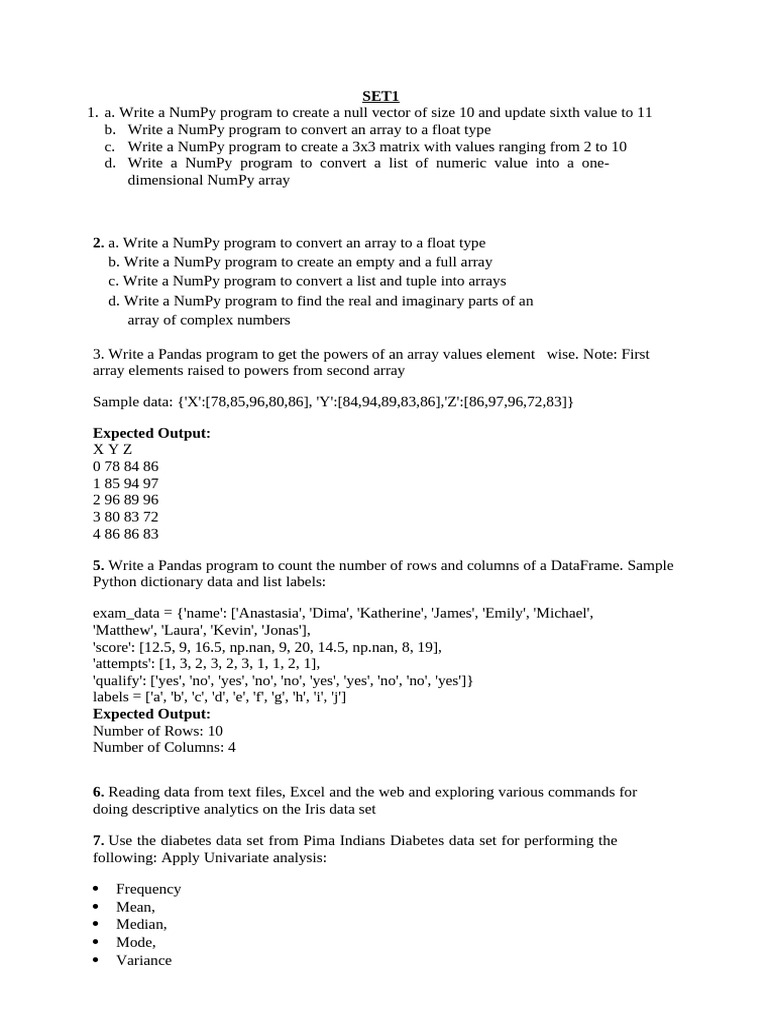 Data Science Lab QP | PDF | Regression Analysis | Statistical Analysis Data Science Lab QP | PDF | Regression Analysis | Statistical Analysis