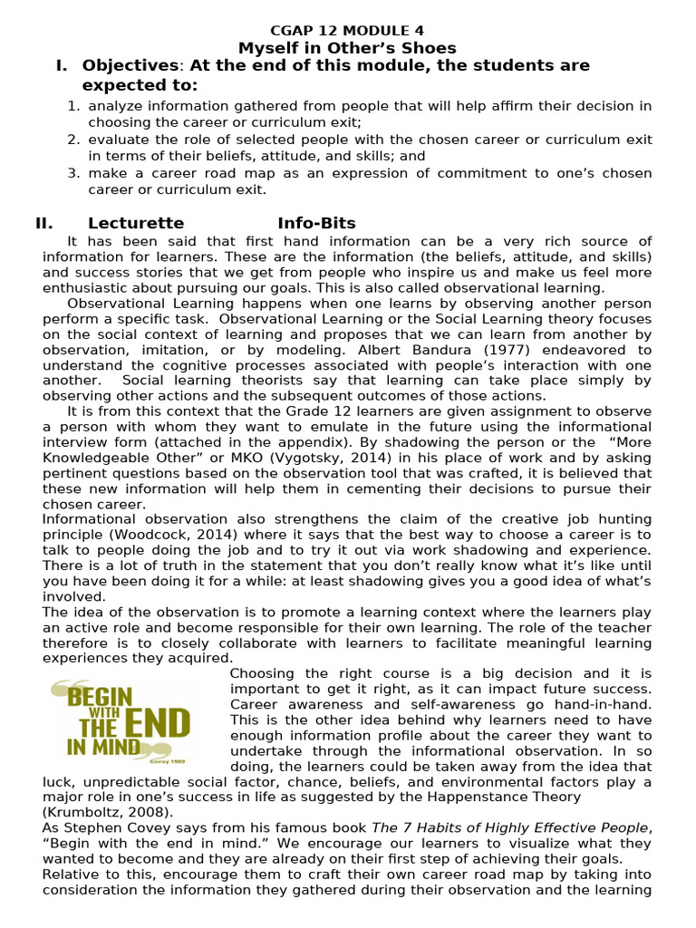 Cgap 12 Module 4 ,5 and 6 | PDF | Learning | Goal