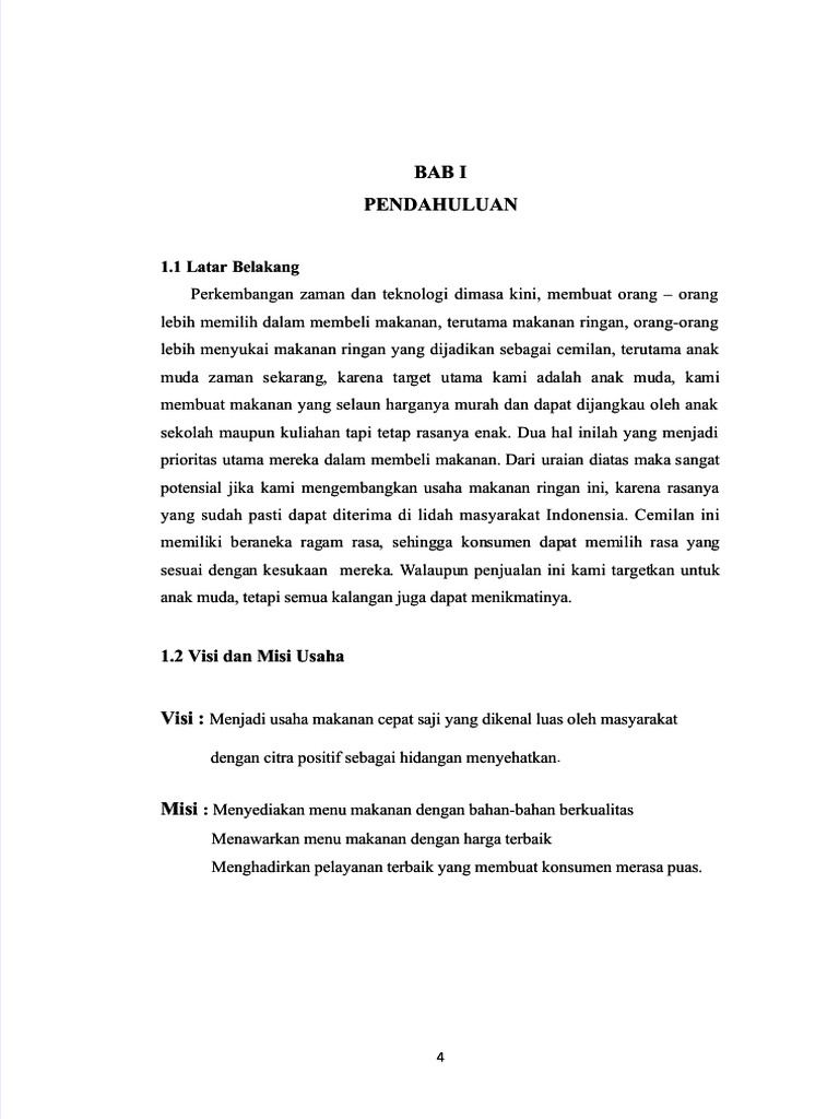Contoh Proposal Kewirausahaan (Tugas Akhir) | PDF