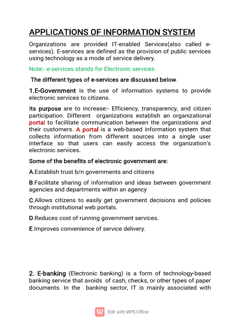 Application of Information System | PDF | Educational Technology | Banks