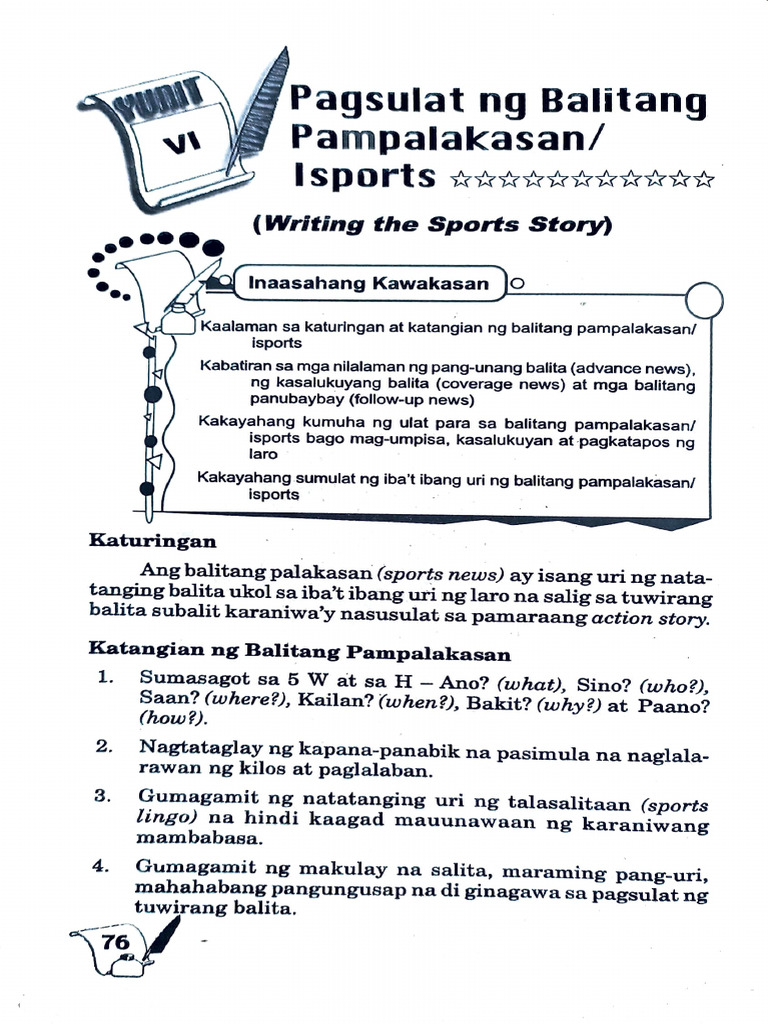 Yunit-6-Pagsulat-ng-Balitang-Isports | PDF