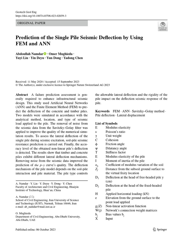 Geotechnical and Geological Engineering | PDF | Geotechnical ... Geotechnical and Geological Engineering | PDF | Geotechnical ...