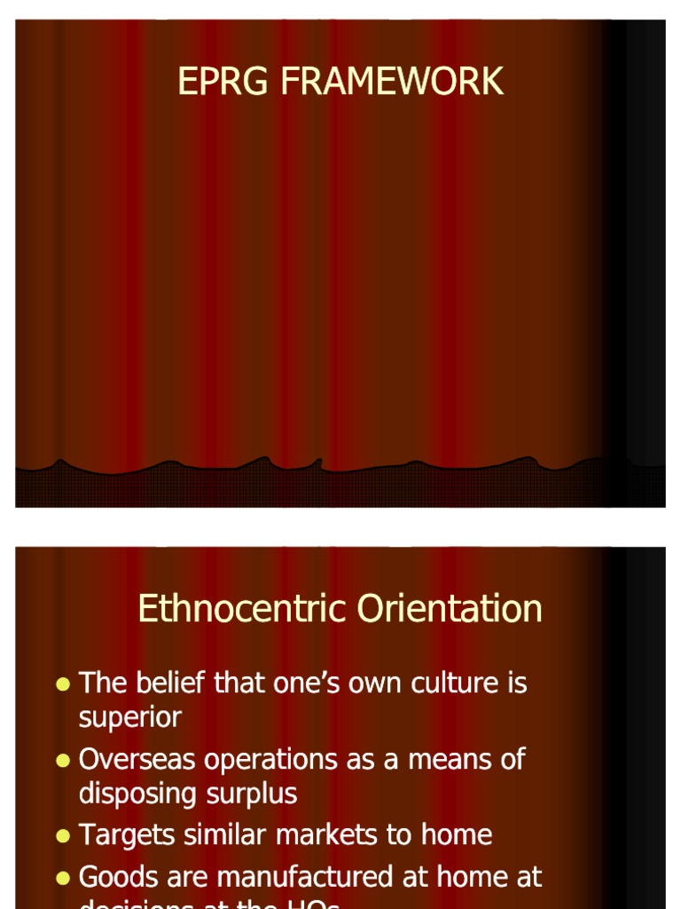 EPRG Framework for International Marketing Orientations | PDF