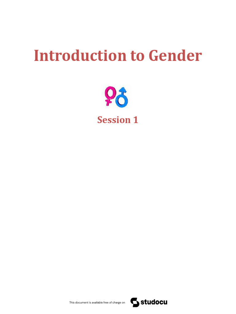 Introduction To Gender 1 | PDF | Masculinity | Gender Studies