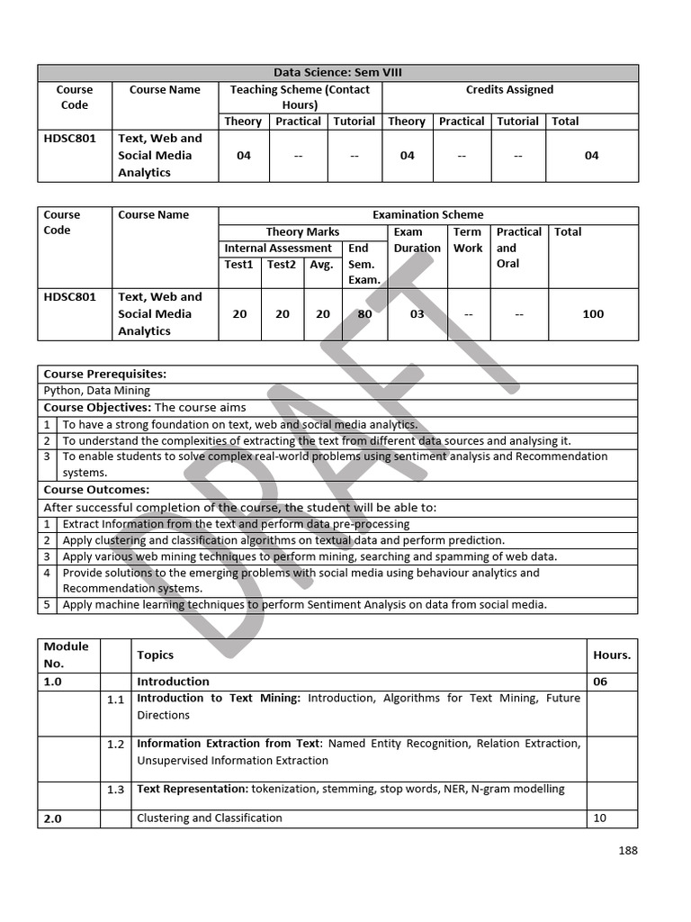 DS SEM 8 curriculum | PDF | Statistical Classification | Analytics