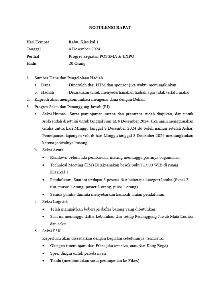 NOTULENSI RAPAT 6 | PDF