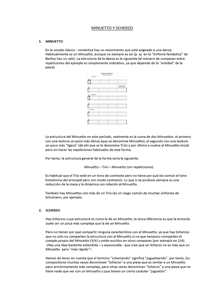 ANALISIS 1 - 15 - Minuetto y Scherzo | PDF | Sonata | Composiciones ...