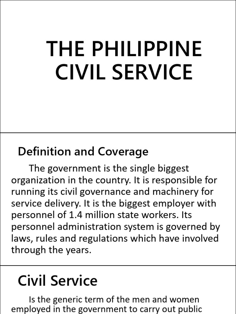 Philippine Civil Service Overview | PDF | Civil Service | Government