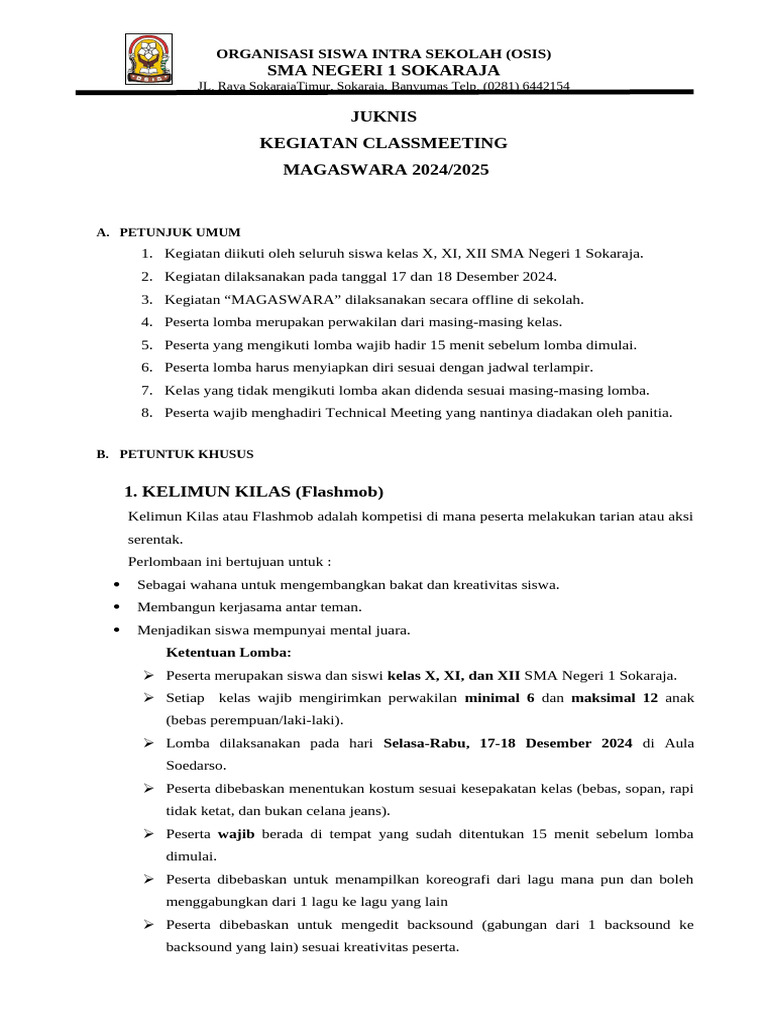 Juknis Classmeet Magaswara 2024.final | PDF