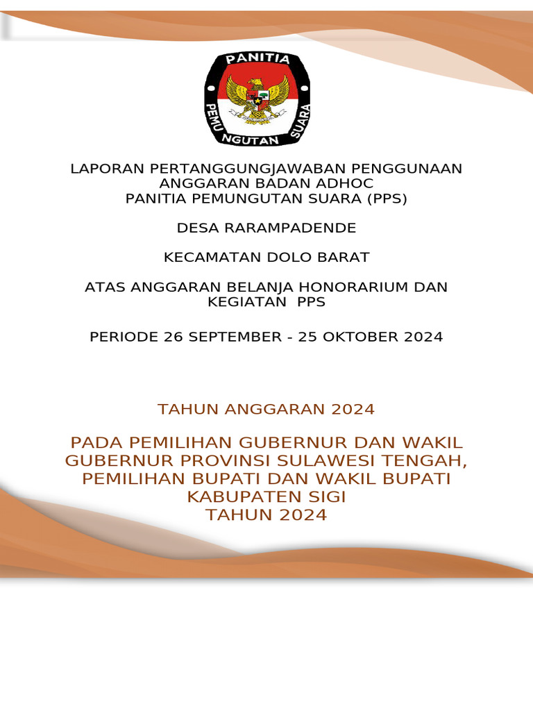 Contoh Cover LPJ PPS | PDF