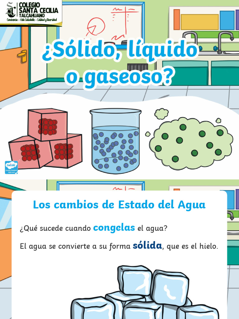 Cambios de Estado del Agua: Sólido, Líquido, Gas | PDF