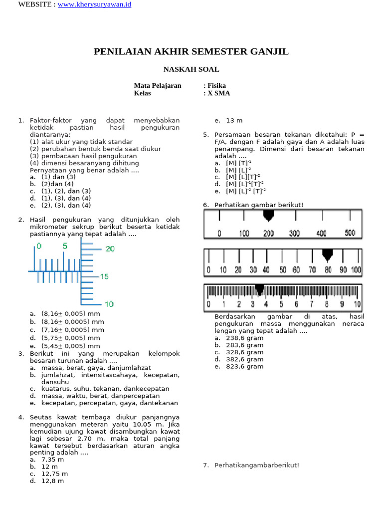 Soal Fisika Kelas X SMA | PDF