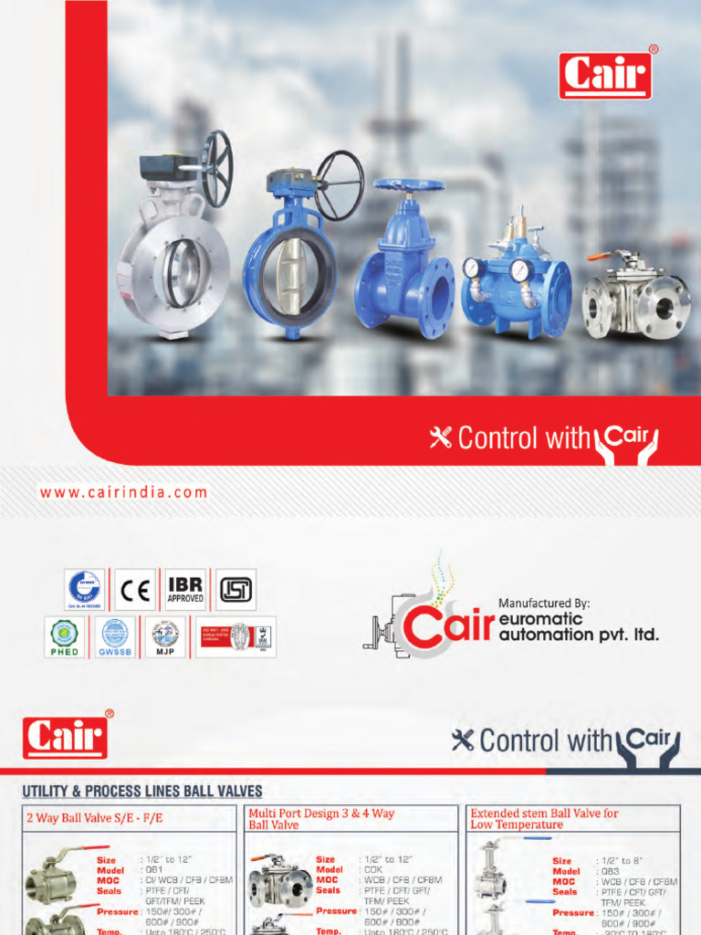 Cair Manual Valve Catalogue | PDF