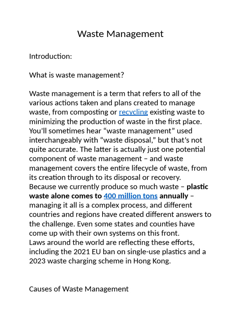 Waste Management | PDF | Waste Management | Waste