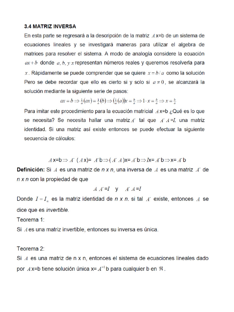 Matriz Inversa | PDF