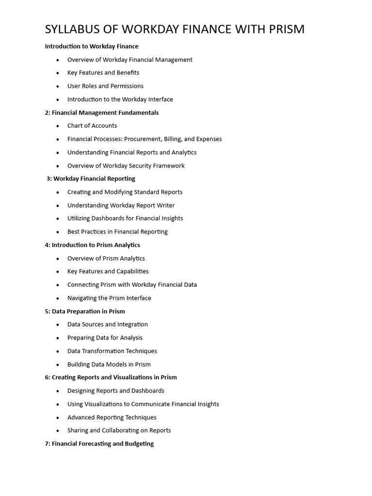 Introduction To Workday Finance | PDF