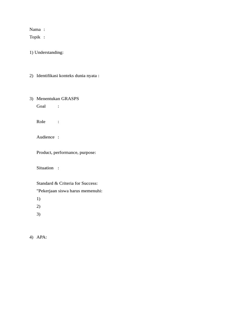 Format Asesmen Authentic | PDF