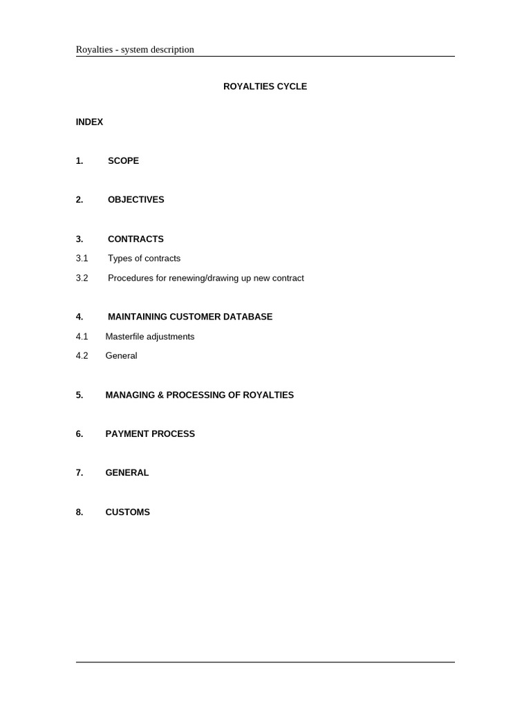 Royalties System Description Template | PDF | Royalty Payment | Expense