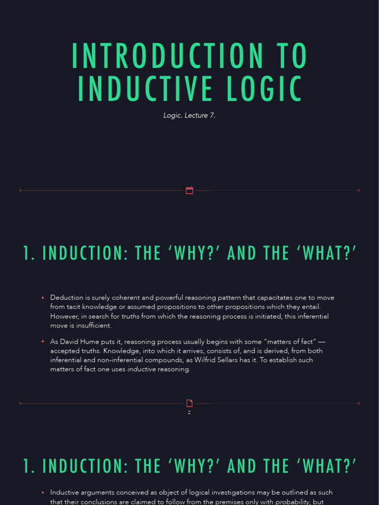 Lecture 7 - Inductive Logic | PDF | Inductive Reasoning | Argument