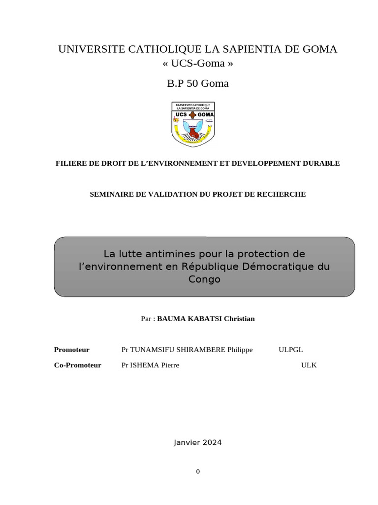 Mémoire ChrisKab | PDF | Mine terrestre | Environnement naturel