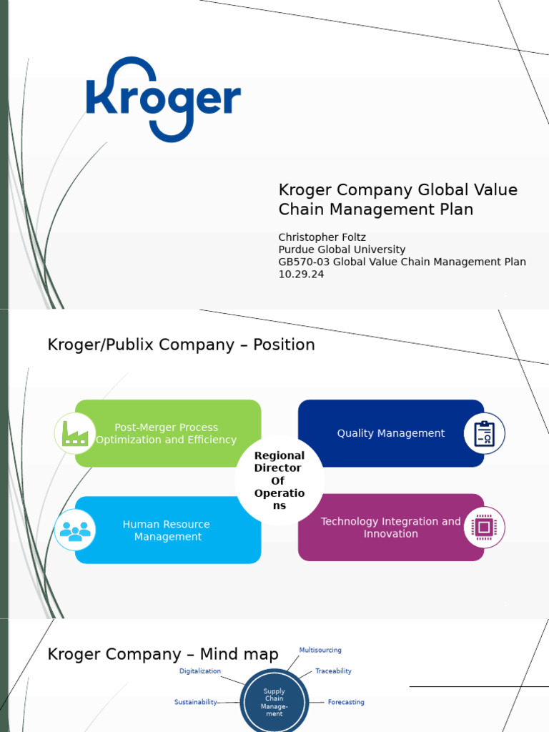 Kroger Global Value Chain Management Plan | PDF | Supply Chain ...