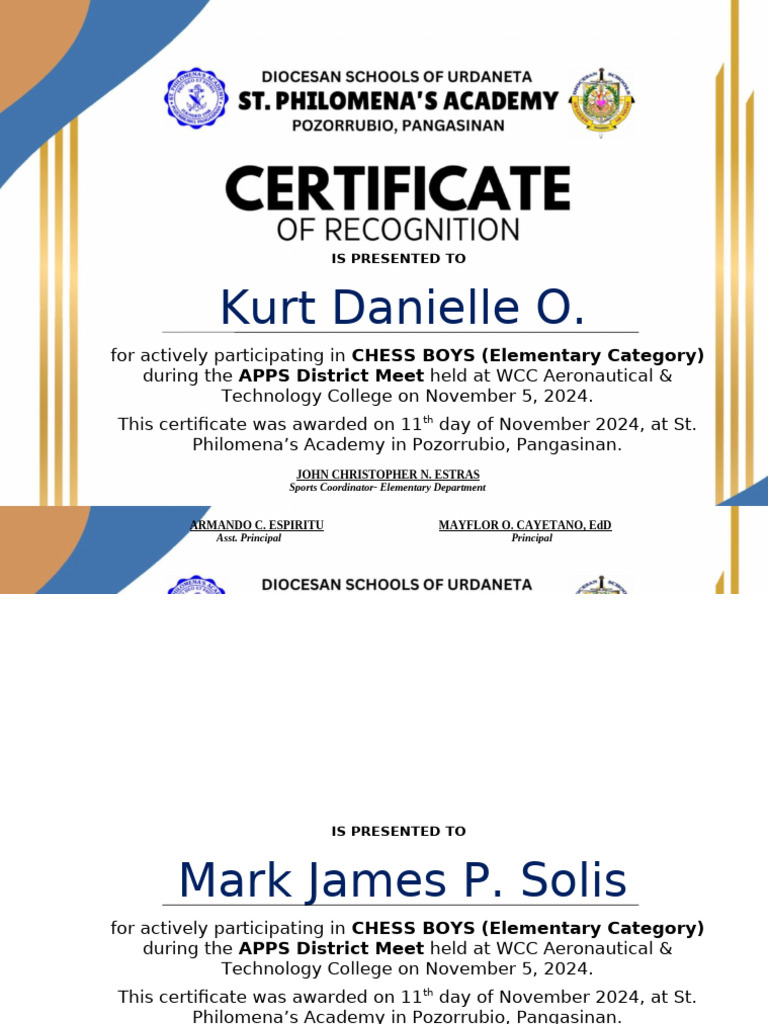 Cert Chess elem | PDF