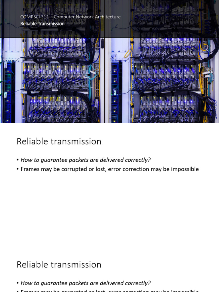 2c Reliable Transmission | PDF | Transmission Control Protocol | Error Detection And Correction