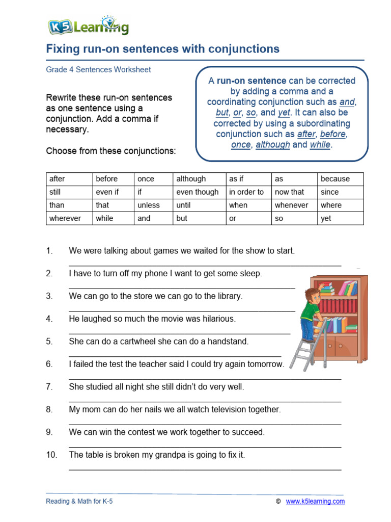 Fixing Run-On Sentences Worksheet | PDF | Language Mechanics | Grammar