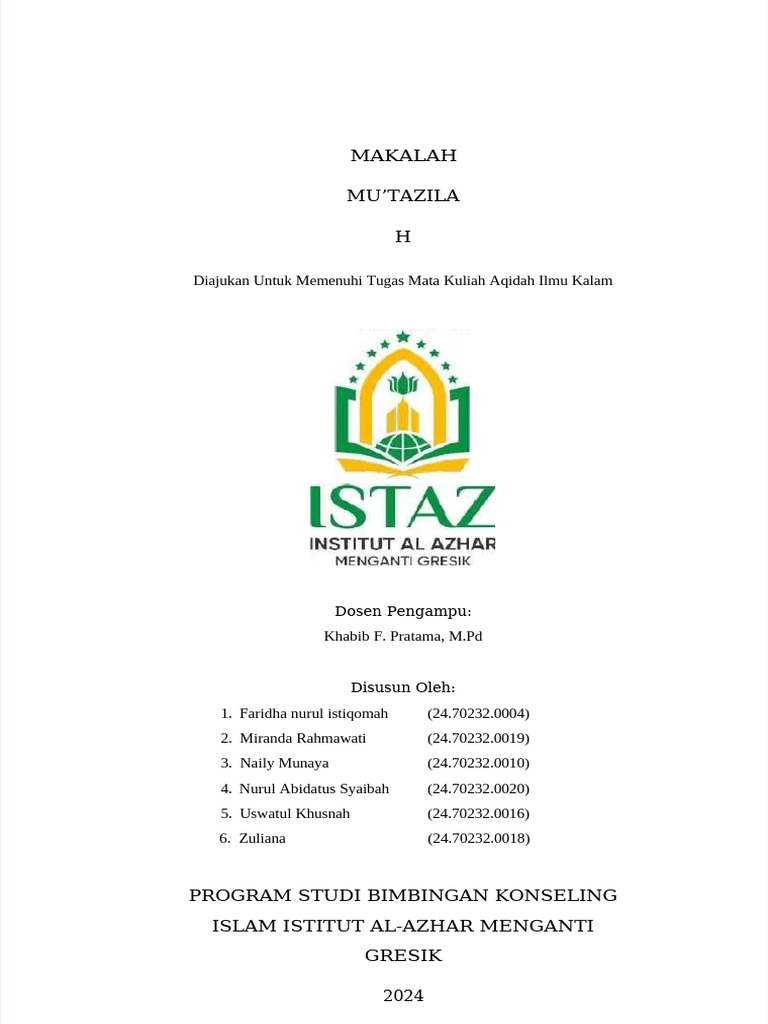 Sejarah dan Doktrin Aliran Mu'tazilah | PDF