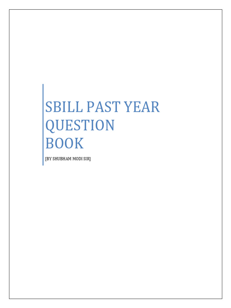 Sbill Past Year Question Book | PDF | Limited Liability Partnership | Partnership