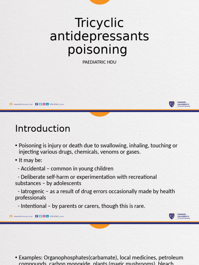 Tricyclic Antidepressant Poisoning in Children | PDF | Clinical ...