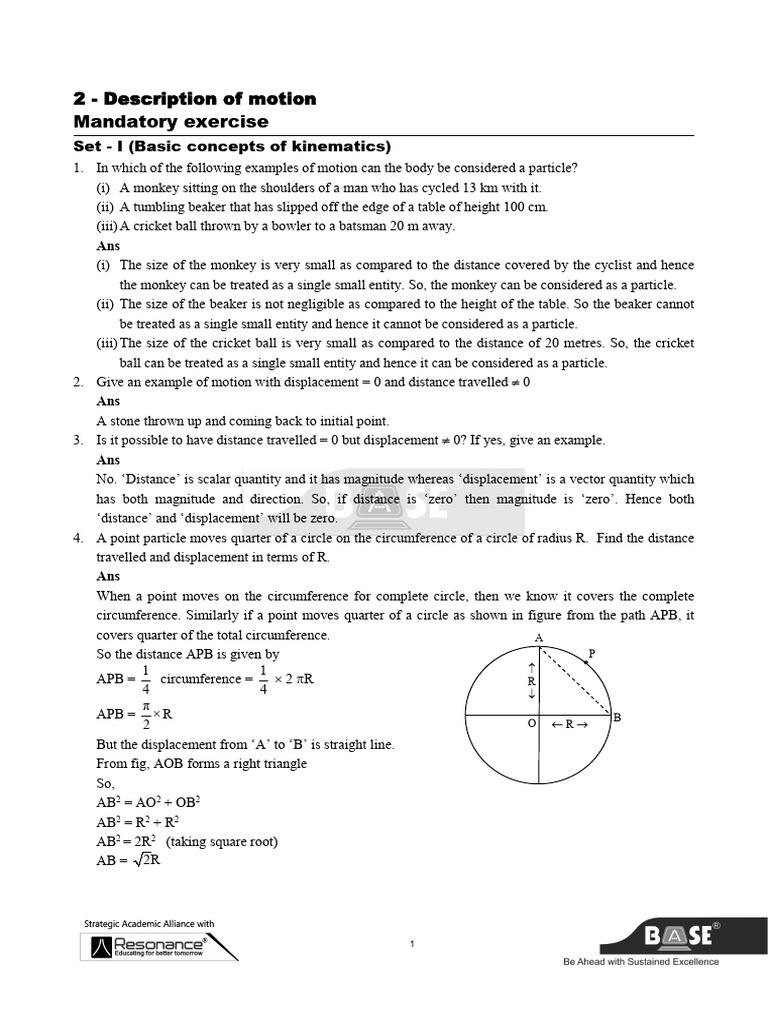 Kinematics: Concepts & Exercises | PDF | Speed | Acceleration