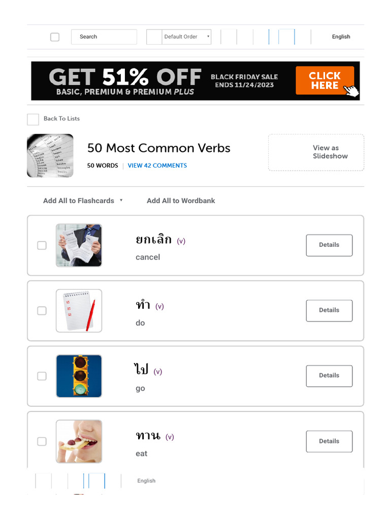 ThaiPod101_Learn the 50 most common verbs in Thai | PDF | English Language