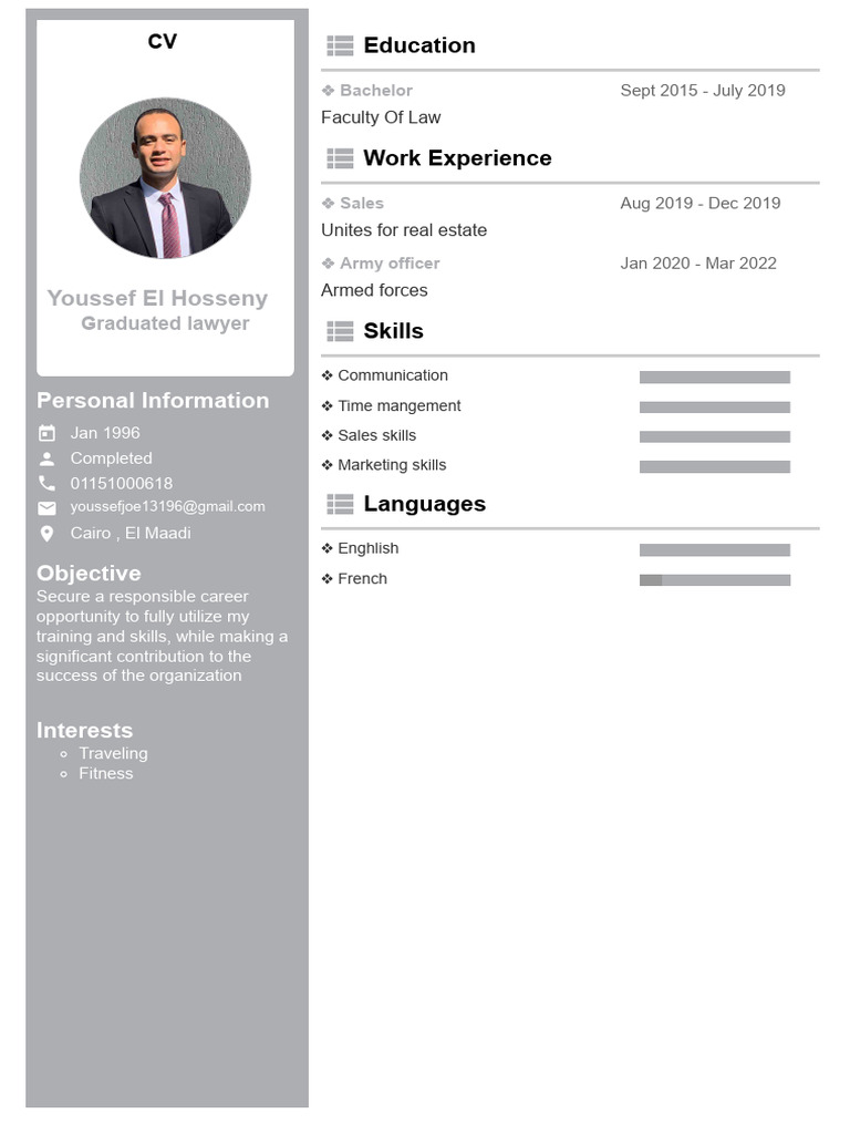 Youssef El Hosseny Lawyer CV | PDF