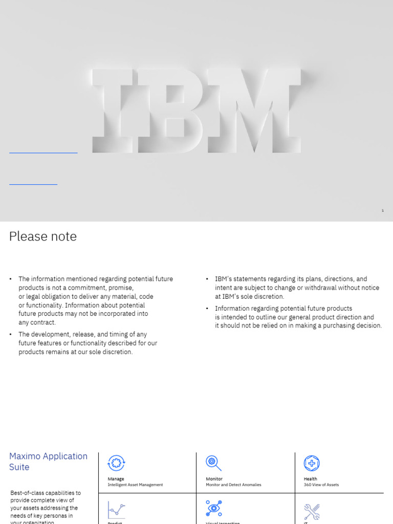 Maximo Application Suite Update - A Look at 2024 and Beyond Slides PDF Final | PDF | Cloud ...