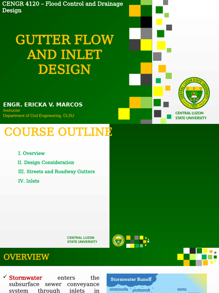 Gutter Flow and Inlet Design Overview | PDF | Storm Drain | Discharge ...