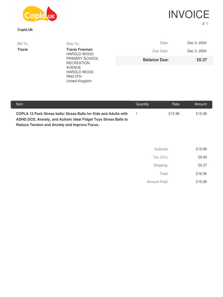 Copla Invoice | PDF